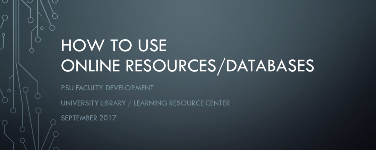 How to Use Online Resources / Databases – Pacific States University